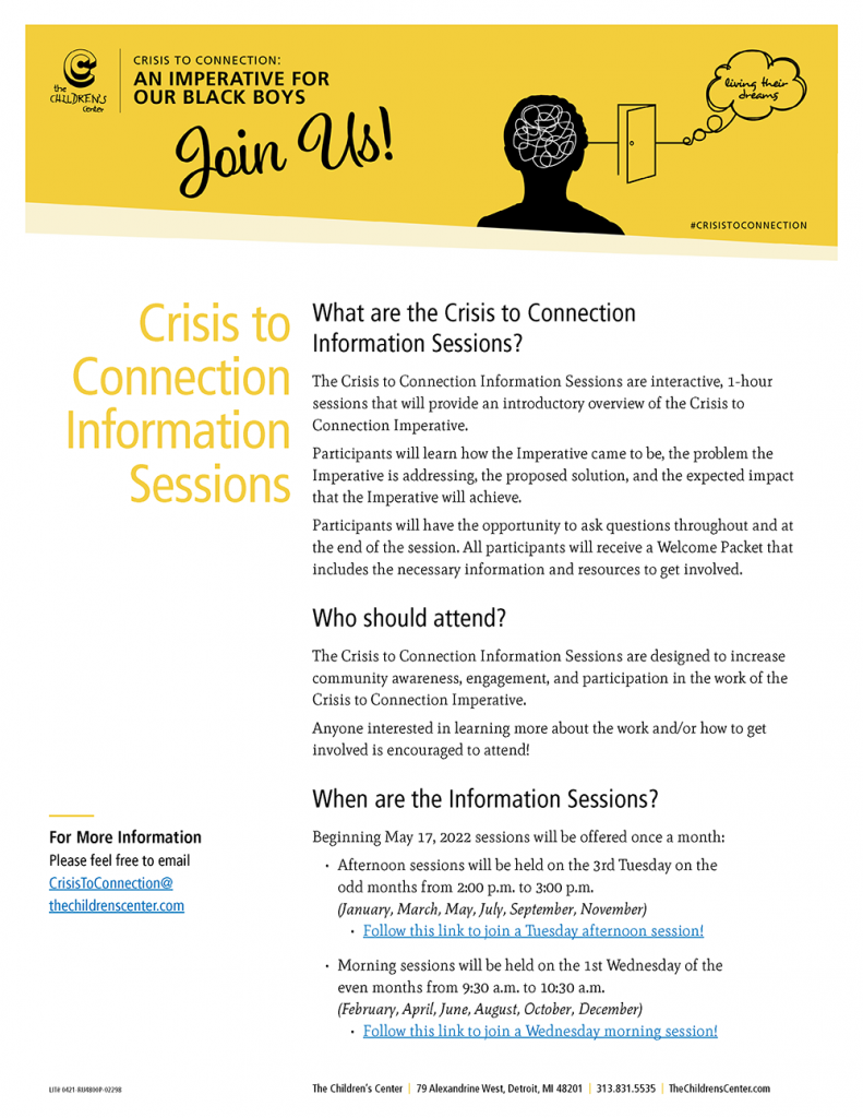 Crisis to Connection Information Sessions — Morning - The Children's Center